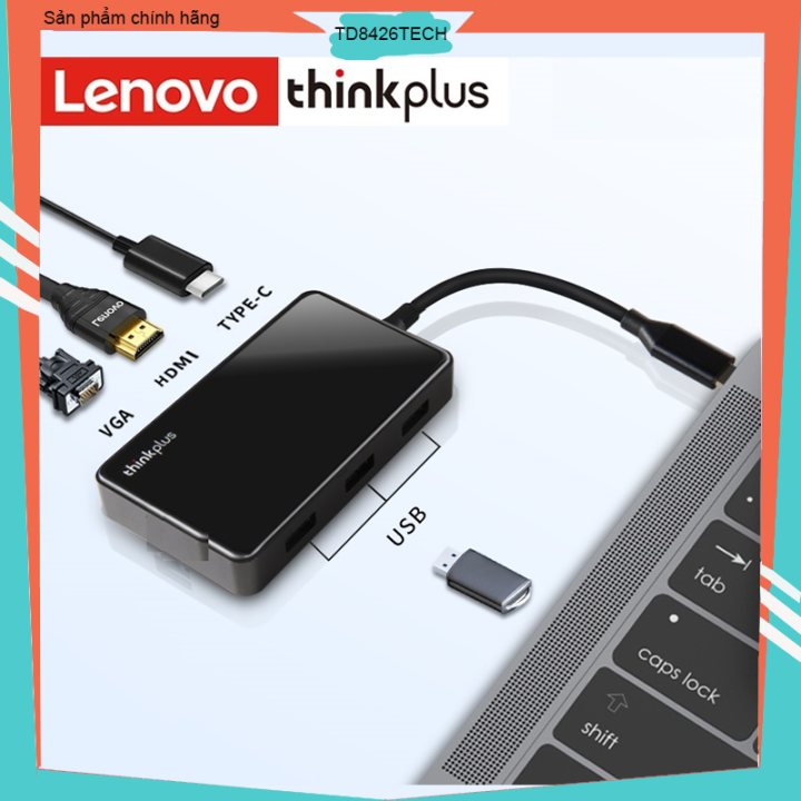 Hub chuyển đổi Thinkplus 6 in 1 USB-C to HDMI, VGA, USB, Type-C – Thinkplus USB-C TPH-06 dùng ...