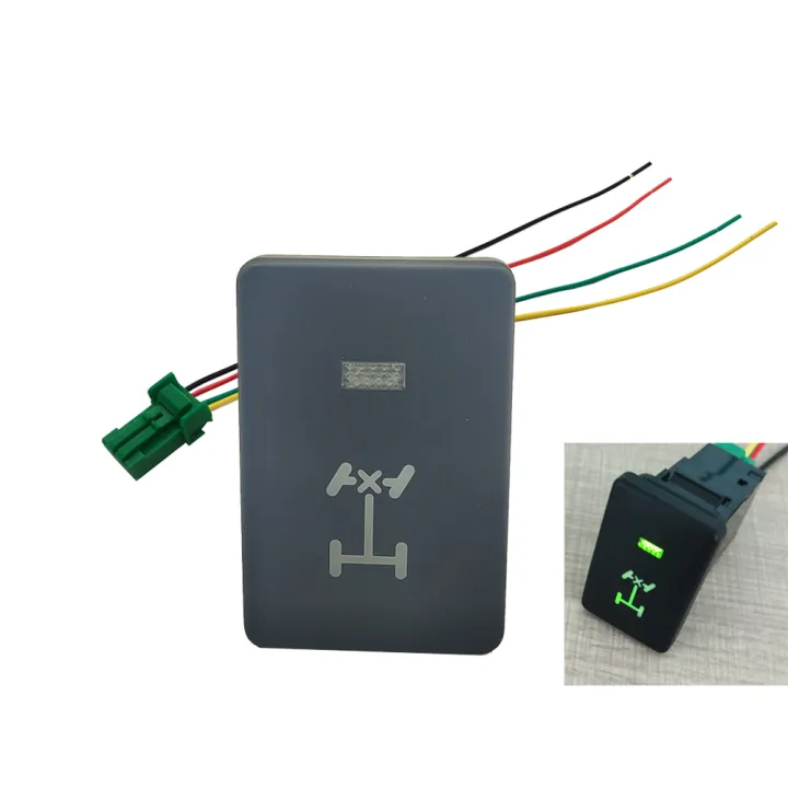 1PC LED Front Diff Lock Push Switch Button With Wire For Toyota PRADO ...