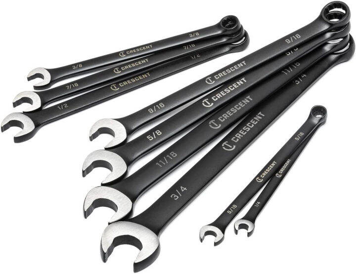 Crescent 9 Pc. X10 12 Point Long Pattern Combination SAE Wrench Set ...