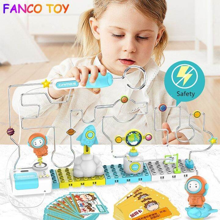 1Set Kids Collision Electric Shock Toy Education Electric Touch Maze ...