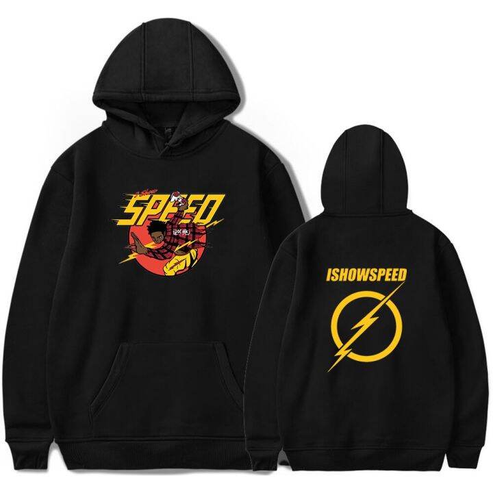 1 Ishowspeed Merch เสื้อมีฮู้ดเท่ๆโลโก้วิบแวบๆสำหรับผู้ชายฮิปฮอปพังค์ ...