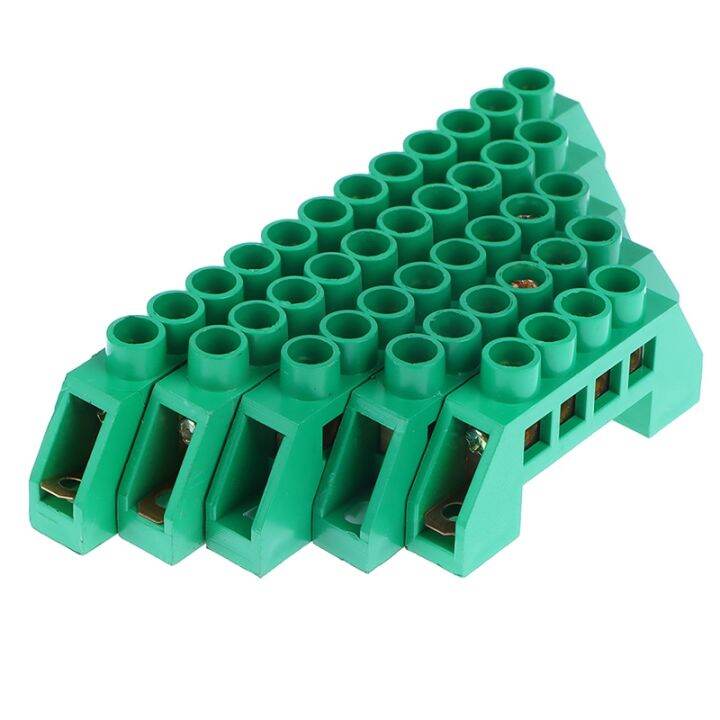 Green 4/6/8/10/12 Positions Terminal Block Connector Strip Brass Ground ...