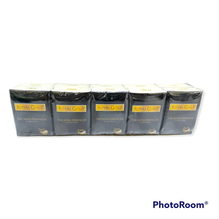 ROYAL GOLD Luxurious Hanky Pack Pocket Tissue 3 Ply 100% Pulp (9 sheets ...