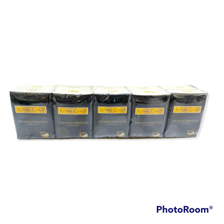 ROYAL GOLD Luxurious Hanky Pack Pocket Tissue 3 Ply 100% Pulp (9 sheets ...