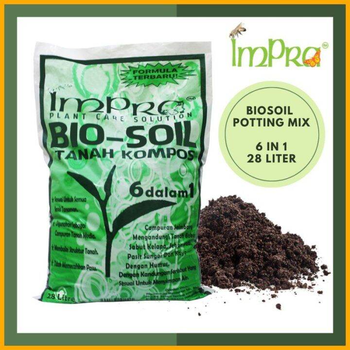 Biosoil 28l - Tanah Baja Campuran Organik Kompos Subur Media Tanaman 6dalam1 (organic Potting ...