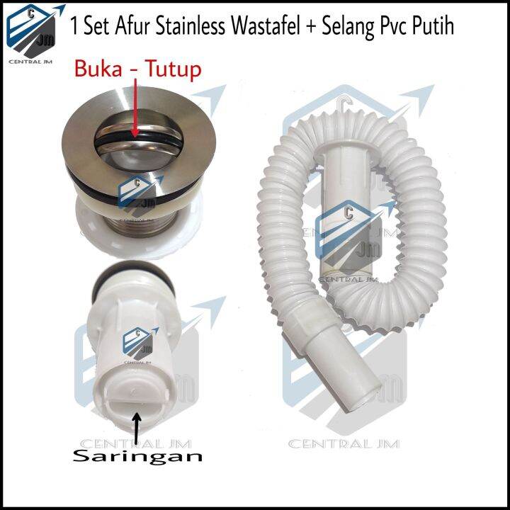 Afur Stainless Wastafel PREMIUM Selang Ukuran 1.1/4 Inch Lubang [ 6 Cm ...