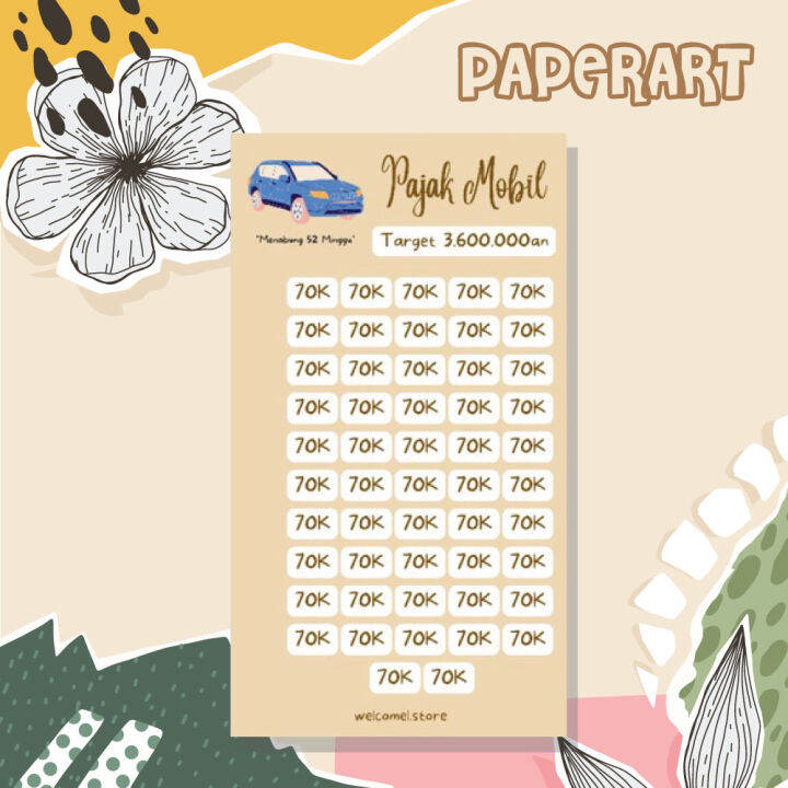 ISI BINDER SINKING FUND / KERTAS MENABUNG 52 MINGGU | Lazada Indonesia