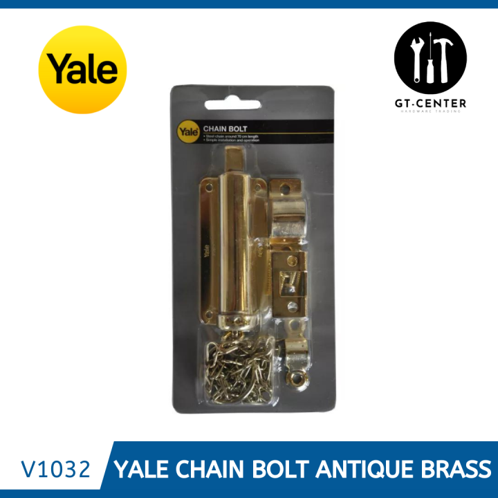 YALE Chain Bolt V1032 4" Antique Brass | Lazada PH