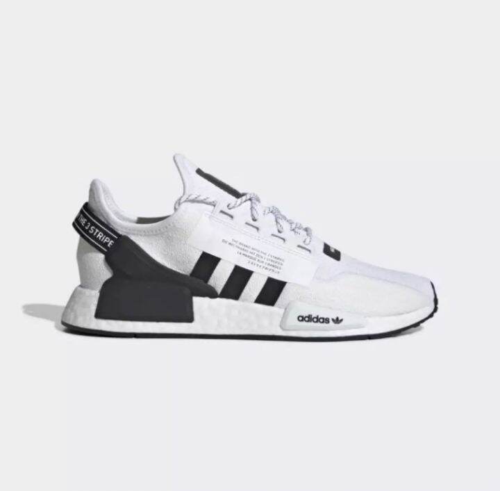 รองเท้า Adidas NMD R1 Boost V2 *White-Black* รองเท้าผ้าใบ รองเท้าวิ่ง ...