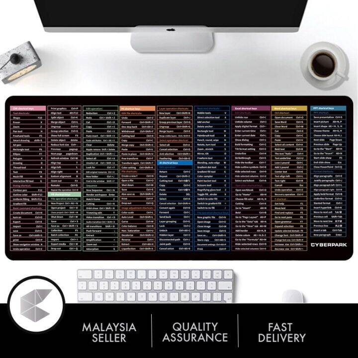 Malaysia Ready Stock 800X300X3mm 210x260x3mm Gaming Mouse Pad Keyboard CDR, PR, PS, AI, Excel ...
