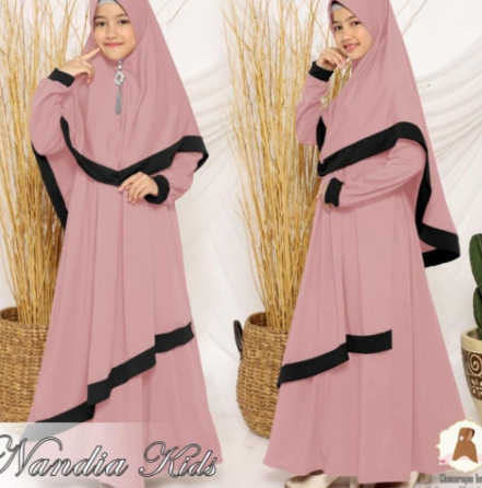Gamis Anak Usia 7-12 Tahun Nandia kids Model Gamis Anak Terbaru 2021 ...