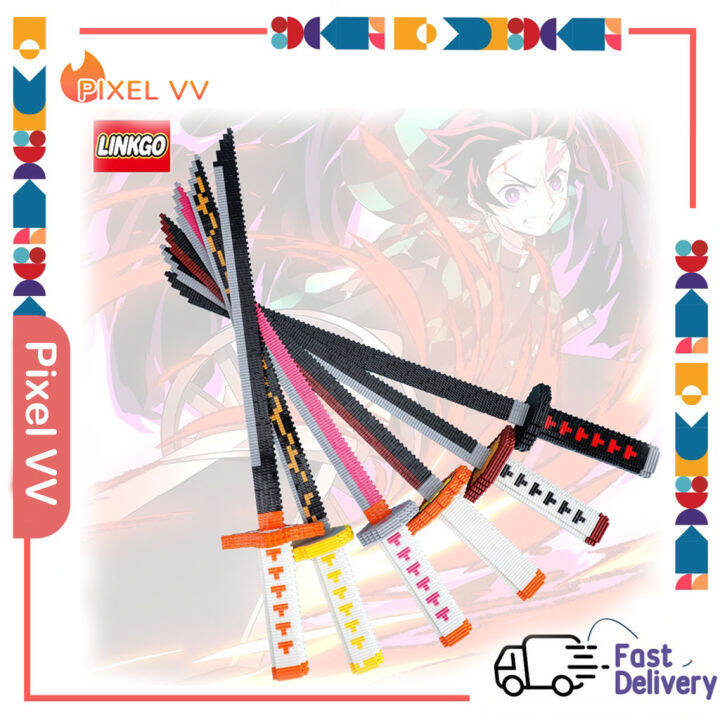 Demon Slayer Swordes Kamado Tanjirou Nichirin Swordes Building Blocks ...