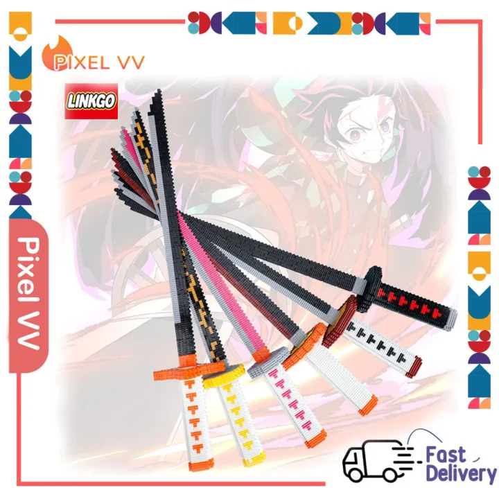 Demon Slayer Swordes Kamado Tanjirou Nichirin Swordes Building Blocks ...