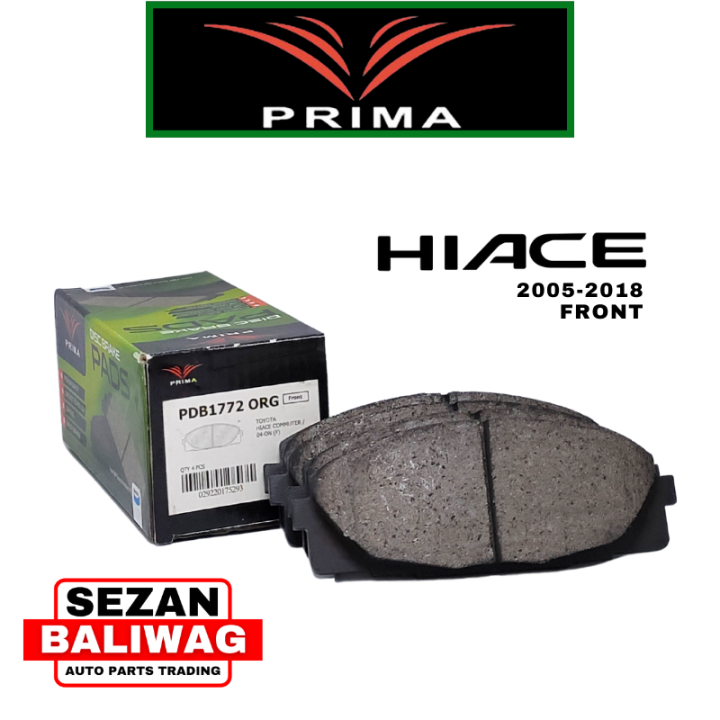 PRIMA FRONT BRAKE PAD TOYOTA HIACE SUPER GRANDIA COMMUTER 2005-2018 ...
