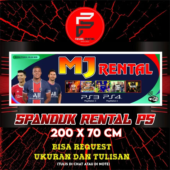 Spanduk Rental Playstation / Banner Rental PS Ukuran 200 x 70 cm ...