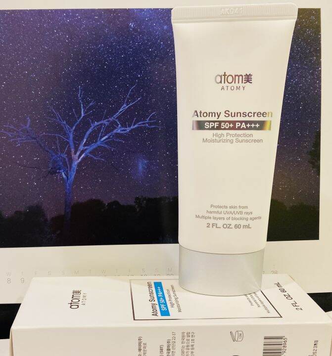 Kem chống nắng Atomy Sunscreen SPF 50+PA+++ 60ml, chiết xuất từ thảo mộc tự nhiên nên khá lành ...
