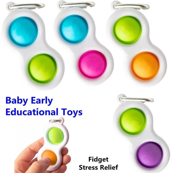 Soft Silicone Push Bubble Sensory Toys Keychain Fidget Toy Stress Relief Anti Anxiety Autism Toy