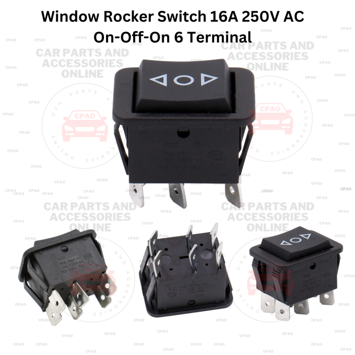 CPAO Rocker Switch 16A 250V AC On-Off-On Momentary DPDT 6 Terminal ...