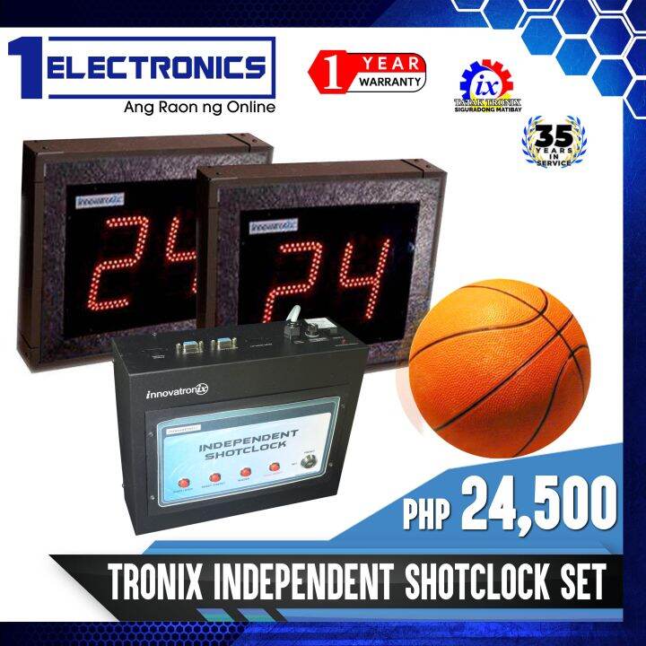 1Electronics Tronix Independent Shot Clock Set Electronic Basketball ...
