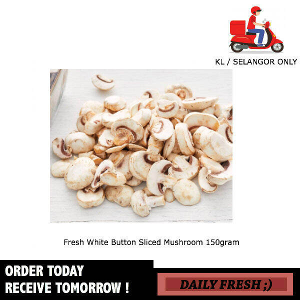 Fresh White Button Sliced Mushroom Cendawan Putih 125gram Pack | Lazada