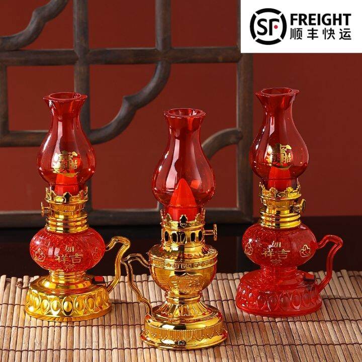 Electronic oil lamp home LED ancient altar for Buddha worship god plug ...