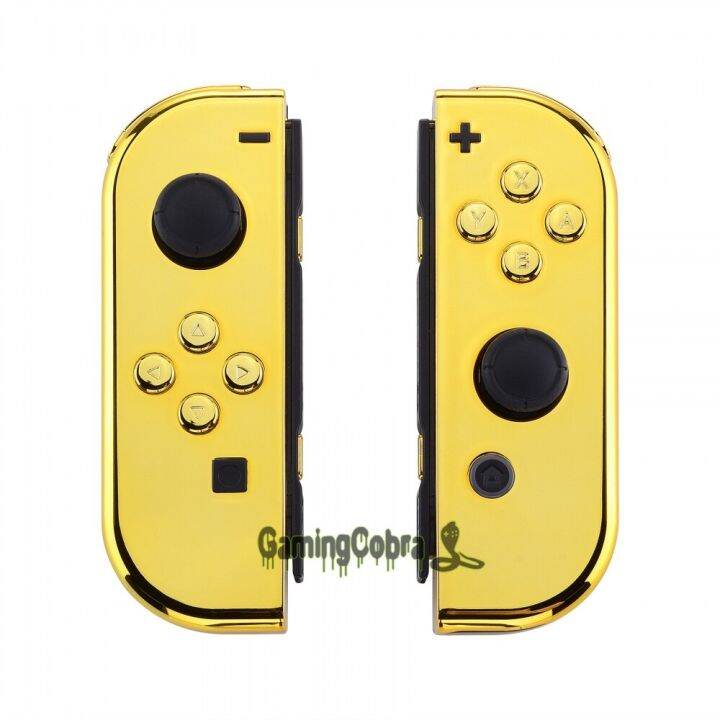 eXtremeRate Custom Chrome Gold Housing Shell Cover with Full Set ...