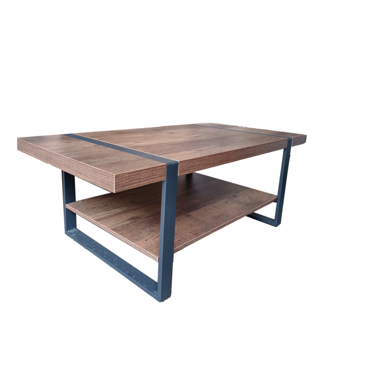 Hapihomes Cara Wooden Center Table with metal leg (120L x 60W x 45H cm ...