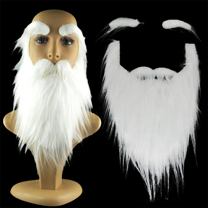 SPHO Party performance props Santa Claus white beard white eyebrows Set ...