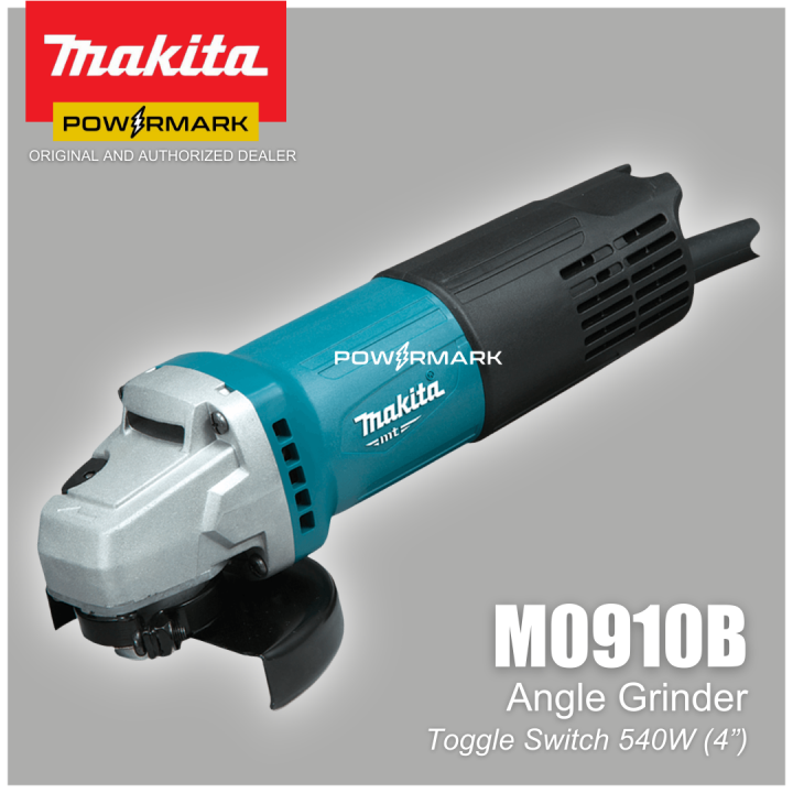 MAKITA M0910B Angle Grinder, Toggle Switch 540W (4”) [POWERMARK | MMT ...