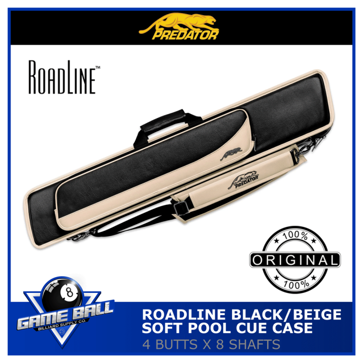 Predator Roadline Black/Beige Soft Pool Cue Case - 4 Butts x 8 Shafts ...