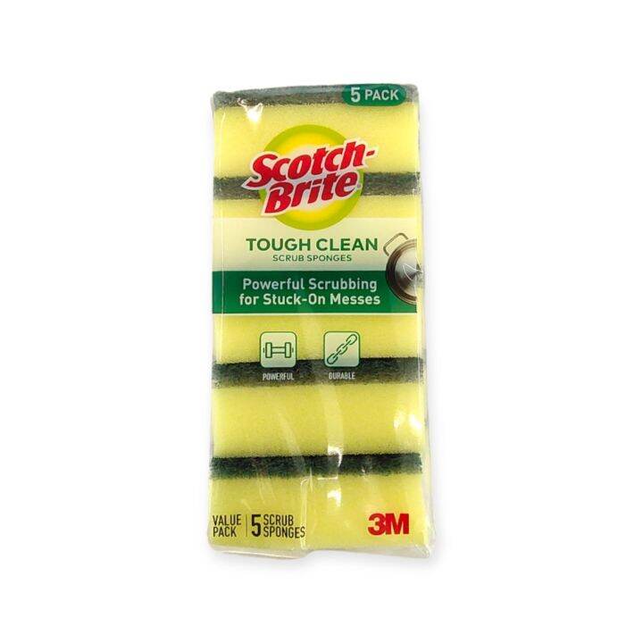 Scotch Brite Tough Clean Scouring Sponge 5S | Lazada