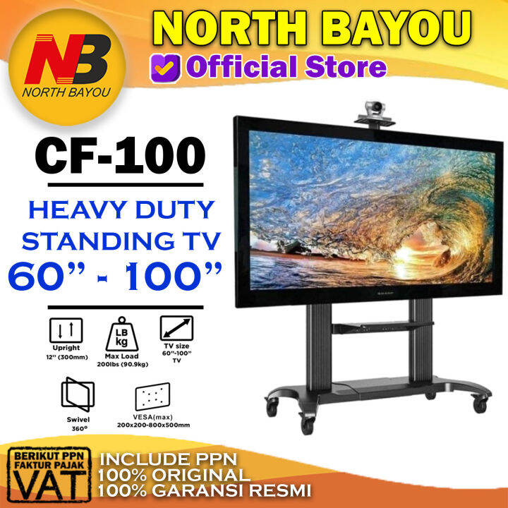 NB CF100 NB CF-100 NBCF100 HEAVY DUTY TV CHART 100" INCH 110 INCH 100KG TV TROLLEY RODA BESAR ...