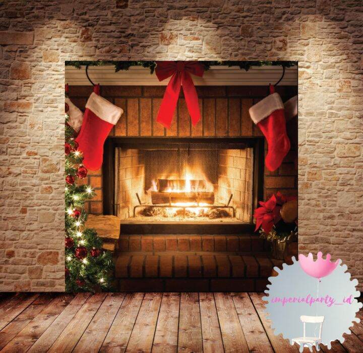 Custom Backdrop Banner Spanduk Merry Christmas Living Room Natal 2 ...