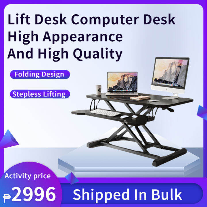 Lifting Computer Table Adjustable Heightening Rack Pneumatic Foldable ...