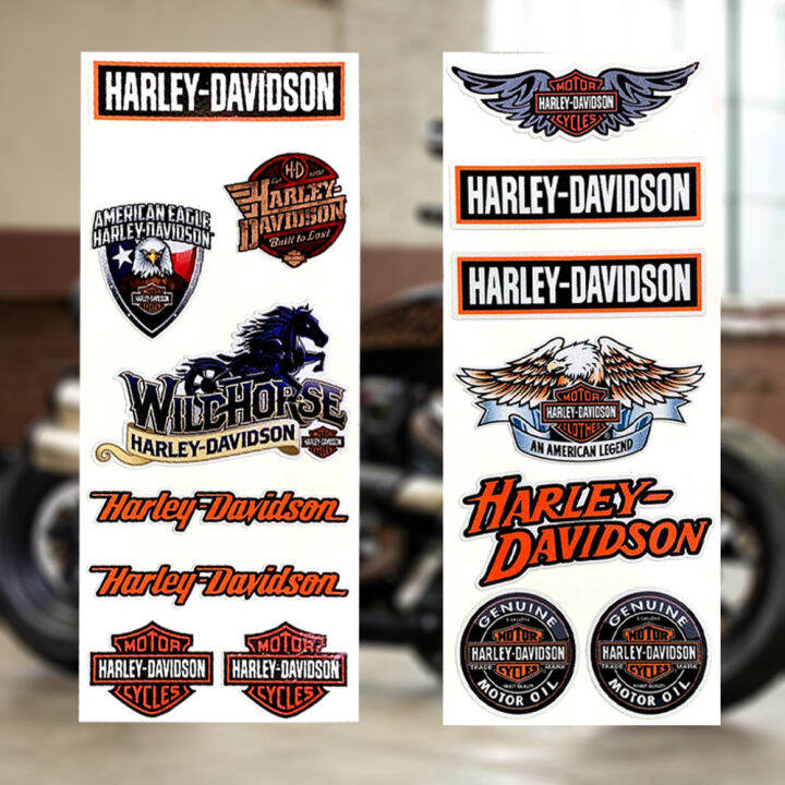 Harley Reflective Motorcycle Sticker Retro Style Helmet Decal ...