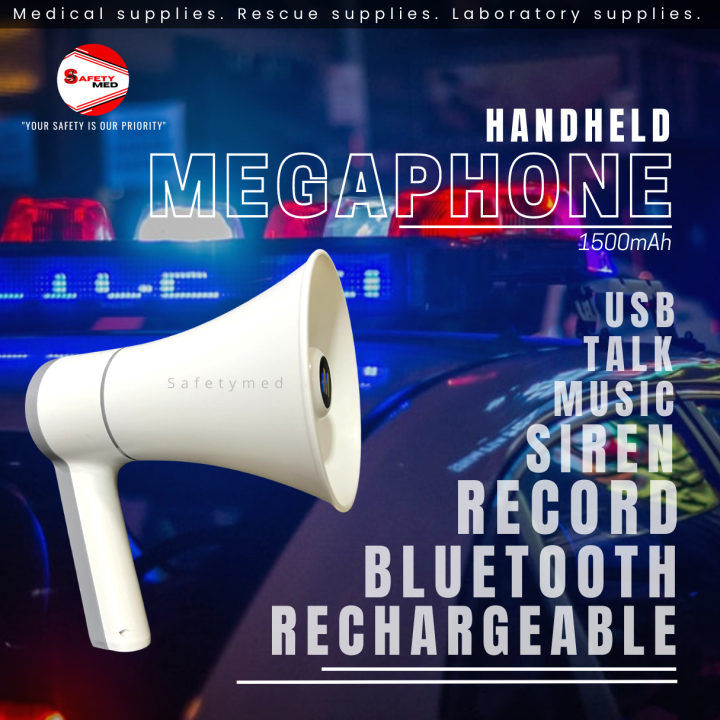 HANDHELD MEGAPHONE RECHARGEABLE WITH SIREN | Lazada PH