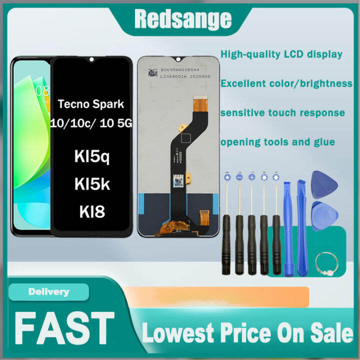 Original Black 6 6 Inch For Tecno Spark 10 Ki5q Spark 10c Ki5k Spark 10 5g Ki8 Full Lcd Display
