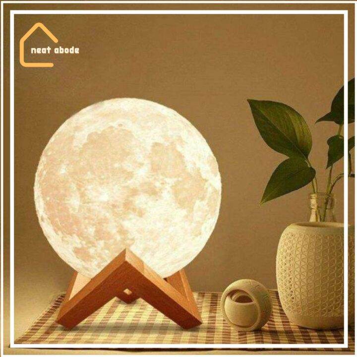 Neat Abode Battery-powered 3D Moon Lamp Nightlight 10cm size in Warm Yellow | Lazada PH