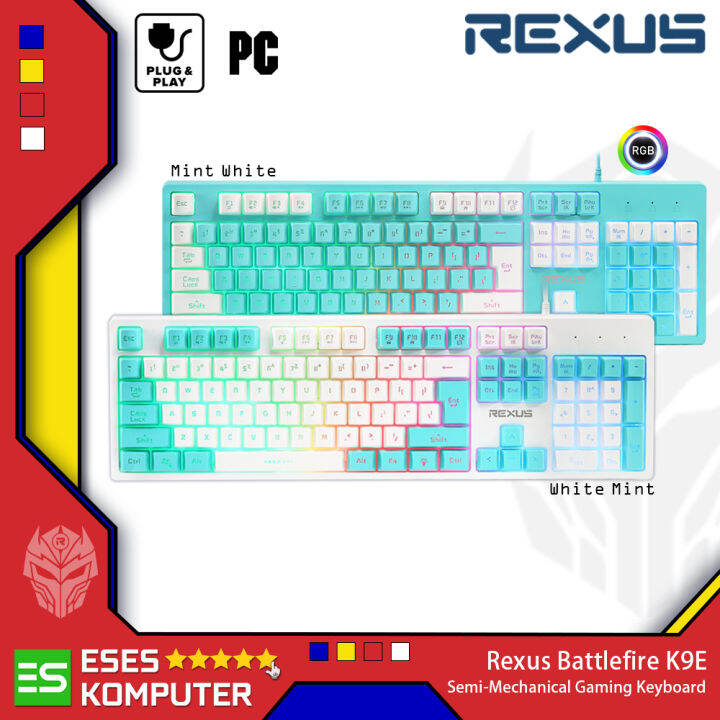 Keyboard Rexus Battlefire K9E RGB | Semi-Mechanical Gaming Keyboard ...
