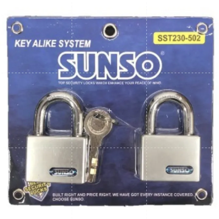 [GenergyTrad] SUNSO 2 IN 1 KEY ALIKE SYSTEM PAD LOCK SST230-502 | Lazada