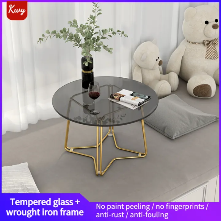 Nordic Tempered Glass Windowsill Coffee Table Round Bay Window Side ...