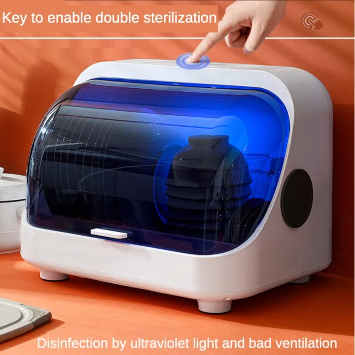 UV Disinfection cupboard USB Charging Household dish rack Drain bowl ...
