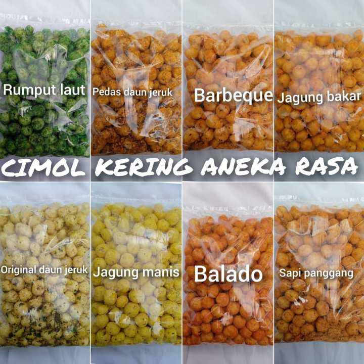 cimol kering cimol crispy rasa balado/barbeque/rumput laut/jagung bakar ...