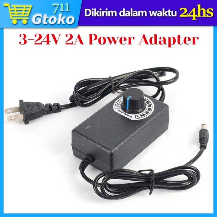 3V - 24V 2A adaptor daya yang dapat disesuaikan Catu daya switching ...