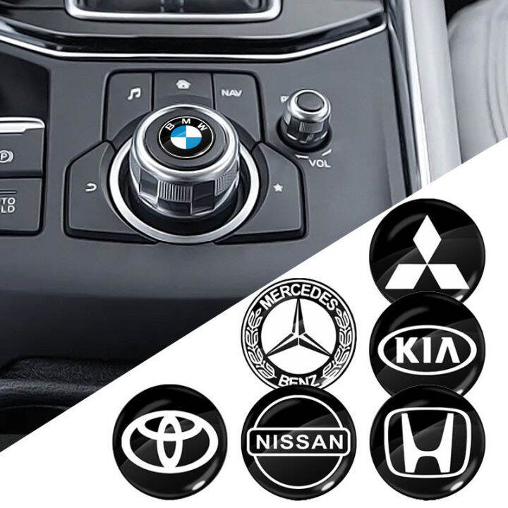 YRM| 10Pcs 15mm Personalized Car Emblem Round Car Sticker For BMW Audi ...