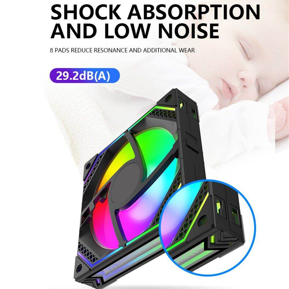 3 Pack Silent Computer Fan Support 4-Pin PWM Control RGB PC Cooling ...