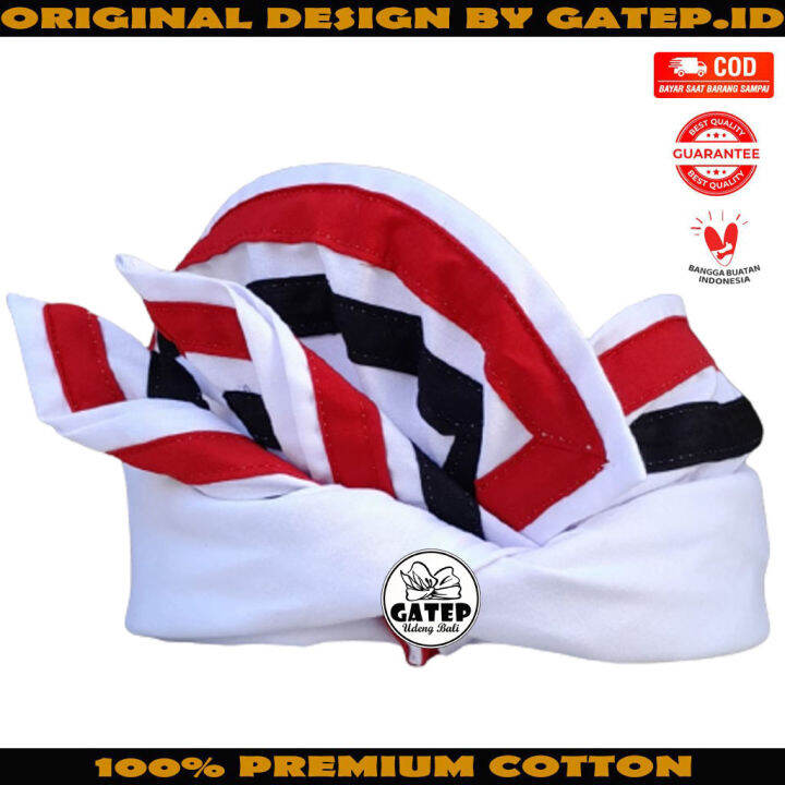 Udeng Ikat Kepala Bali Lis Tri datu Setengah Jadi / Ikat Kepala Putih / Blangkon Bali Keren ...