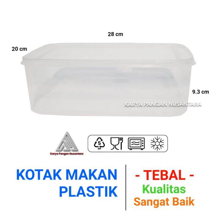 KOTAK MAKAN PLASTIK 3500 ML FOOD CONTAINER BOX PLASTIK MAKANAN PUTIH ...