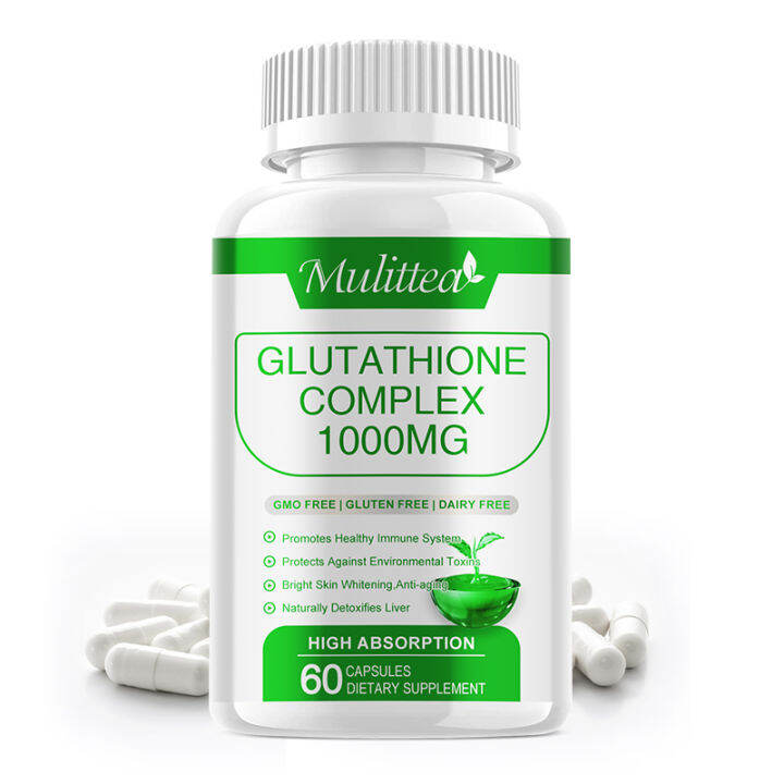 Mulittea Liposomal Glutathione 1000mg Complex - Clear & Glowing Skin ...