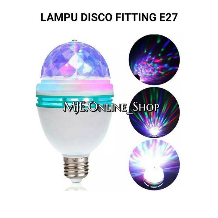 LAMPU DISCO LED FITTING E27 WARNA WARNI RGB / LAMPU DISKO DEKORASI RGB ...